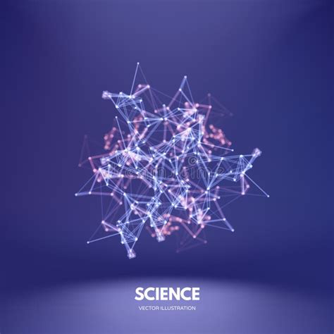 3d Connection Structure Futuristic Technology Style Low Poly Element For Design Stock Vector