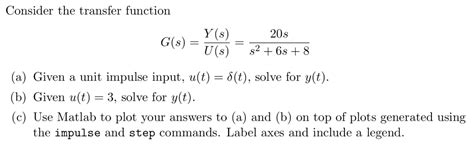solved consider the transfer function s r s u s 26s 8