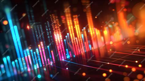 Premium Photo Glowing Data Visualization With Vibrant Abstract Lights