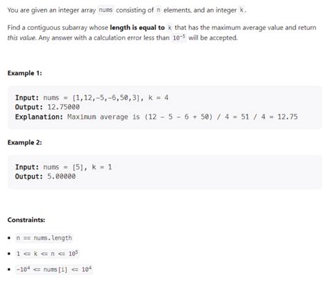 Javamaximum Average Subarray Ileetcode 643 네이버 블로그