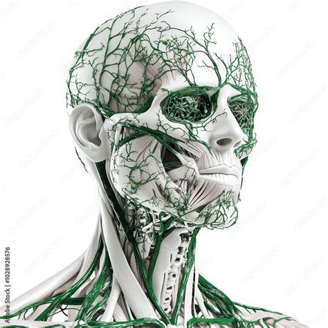 On A White Background The Lymphatic System Internal Anatomy Of A Male