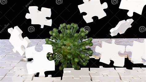 Enveloped Type Of Virus With Jigsaw Puzzle Pieces Stock Illustration Illustration Of Three