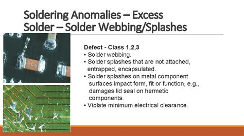 IPCA E SOLDERING MODULE OVERVIEW Soldering Acceptability Requirements
