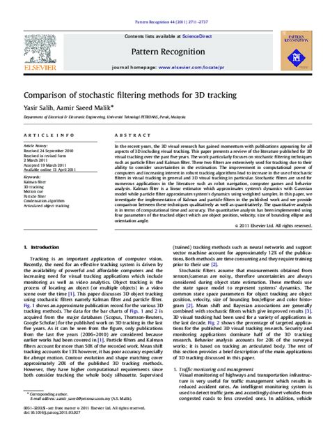 Pdf Comparison Of Stochastic Filtering Methods For 3d Tracking