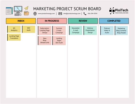 Pastel Marketing Project Scrum Board Template Venngage