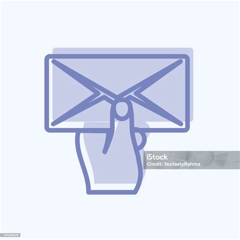 아이콘 보류 엔벨롭 손 동작 기호에 적합합니다 두 가지 톤 스타일 편집 가능한 간단한 디자인 디자인 템플릿 벡터 간단한 기호 그림 가상현실에 대한 스톡 벡터 아트 및 기타