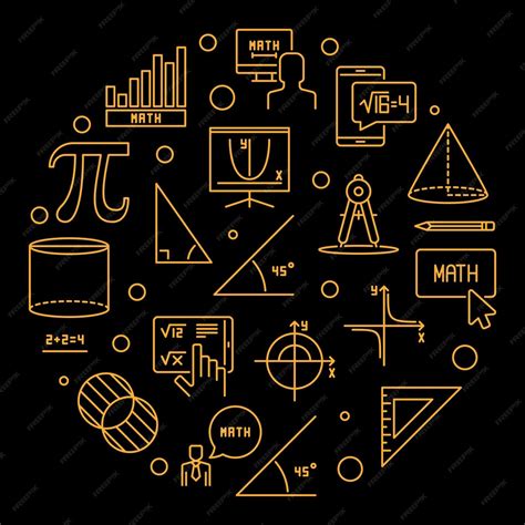 Premium Vector Mathematics Education Concept Vector Line Circle