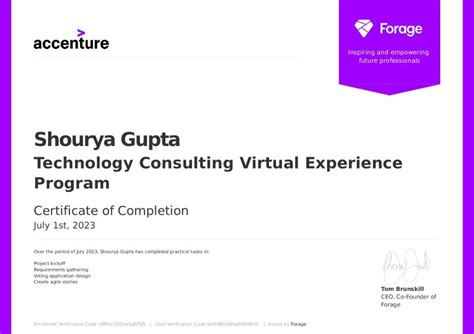 shourya gupta on linkedin technology experience theforage