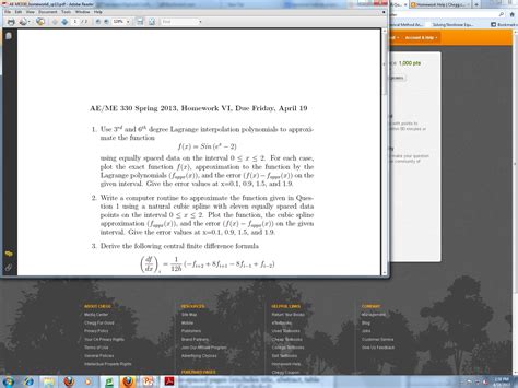 Solved Use Rd And Th Degree Lagrange Interpolation Chegg