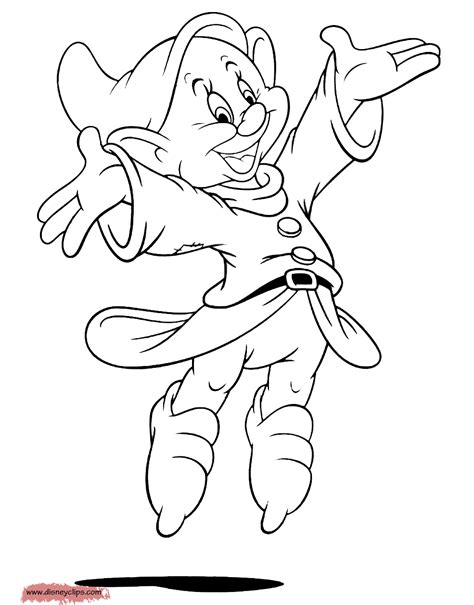 Grumpy Seven Dwarfs Coloring Page