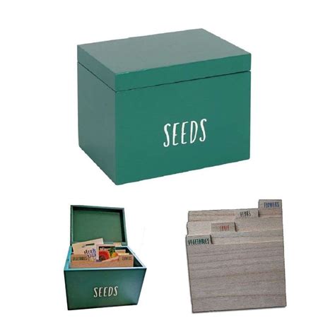 Seed Packet Storage Box Dividers Green E Pots