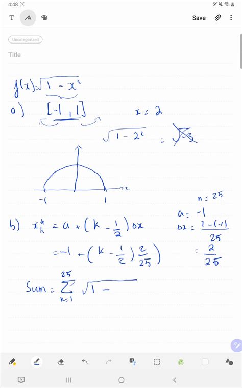 solved riemann sums for a semicircle let f x √ 1 x 2 a show that