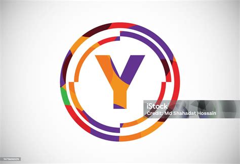 원형 프레임이 있는 문자 Y는 낮은 폴리 아트 스타일입니다 영어 알파벳 벡터 일러스트 레이 션 0명에 대한 스톡 벡터 아트 및 기타 이미지 Istock