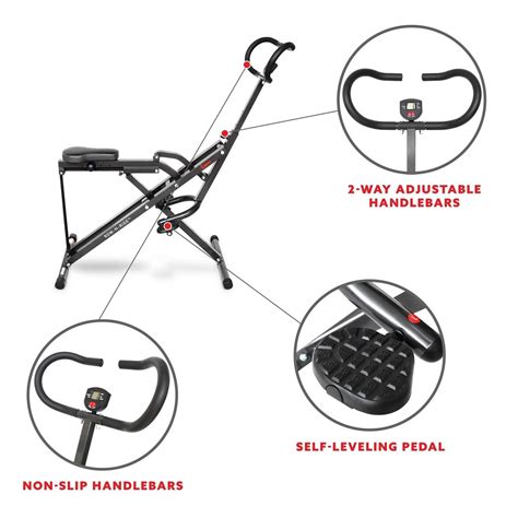 Sunny Health And Fitness Row N Ride Plus Assisted Squat Machine Sports
