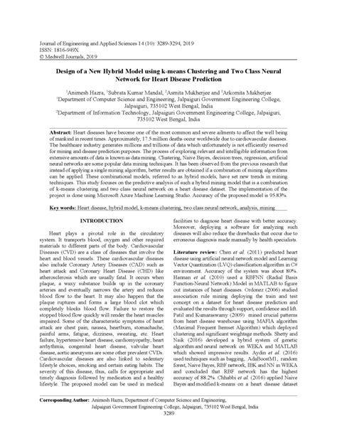 PDF Design Of A New Hybrid Model Using K Means Clustering And Two Class Neural Network For
