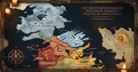 Best Map Of Game Of Thrones Season 1 Westeros Essos And Key Locations