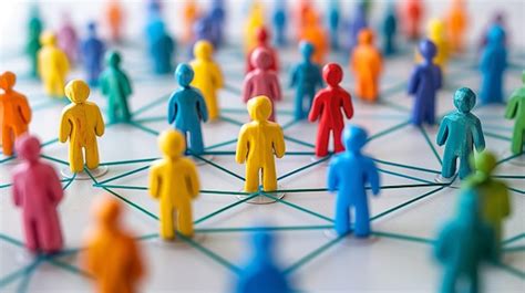 Premium Photo Simple Colorful Figures Of People Connected By Network Conceptual Background