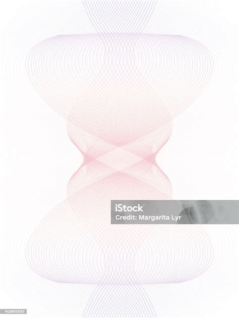 파스텔 핑크 인증서 졸업장 공백 초대장 상품권을위한 라벤더 워터 마크 밝은 색의 대칭 길로체 현대적인 세련된 디자인 라인 아트 패턴 벡터 추상 배경 얇은 곡선 우아한 템플릿