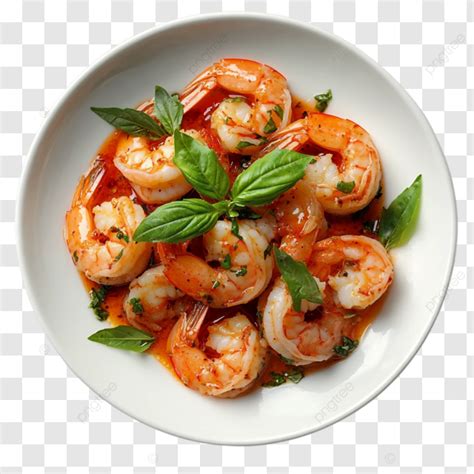 신선한 바질과 흰색 접시에 허브를 곁들인 구운 새우 분리 투명 배경 구운 새우 해산물 요리 미식가 음식 Png 일러스트 및 이미지 에 대한 무료 다운로드 Pngtree