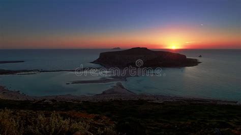 Sunset At Balos Lagoon And Island Of Imeri Gramvousa Crete Greece