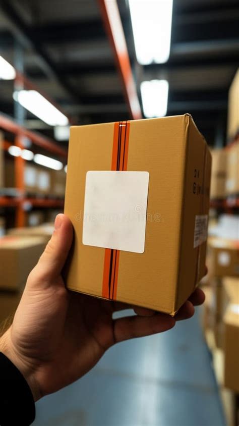 Address Label Attached By Courier In Office Captured In A Close Up Shot Stock Illustration