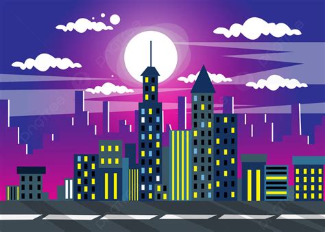 화려한 야경 Illustraton 배경 일러스트 화려한 야경 Illustraton 사진 벡터 및 Psd 파일 무료 다운로드 Pngtree