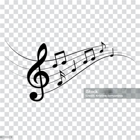 Ilustración De Notas Musicales Elementos De Diseño Musical Ilustración