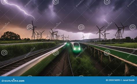 Clouds In The Night A Lightning Speedy Train Lightning That Is