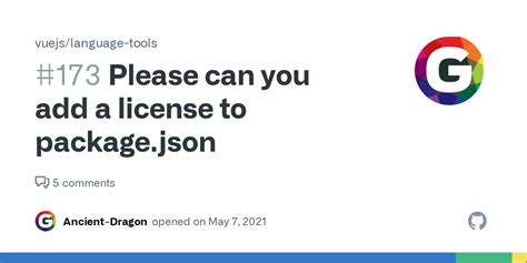 Please Can You Add A License To Packagejson · Issue 173 · Vuejs