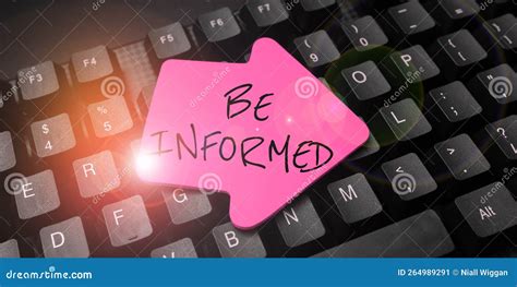 Writing Displaying Text Be Informed Business Concept Having Or Showing Knowledge Of A Subjects