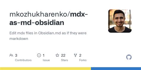 github mkozhukharenko mdx as md obsidian edit mdx files in obsidian md as if they were markdown
