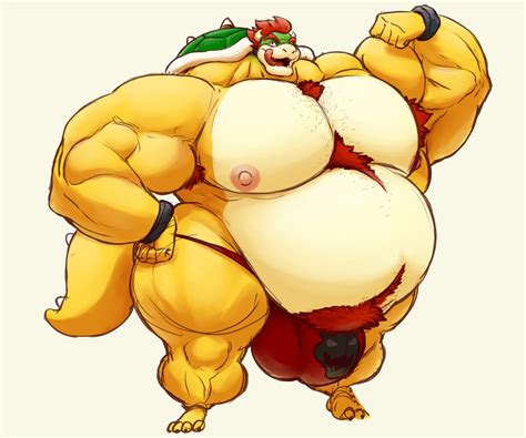 Rule 34 Anthro Bara Barazoku Belly Bowser Bulge Chest Hair Chest Tuft Color Colored Colored