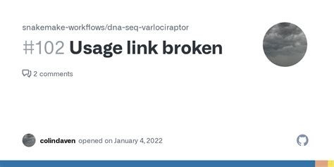 Usage Link Broken Issue 102 Snakemake Workflows Dna Seq Varlociraptor GitHub