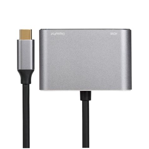 Nikkai Usb C To Hdmi Displayport Multiport Adapter Silver Pc