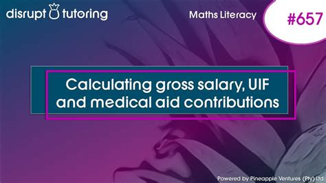 Calculating Gross Salary UIF And Medical Aid Contributions YouTube