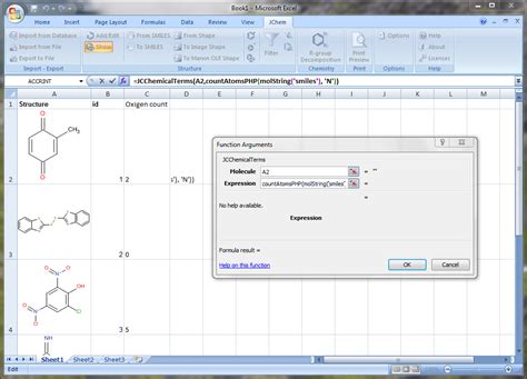 Jchem For Excel Integration Chemaxon Docs