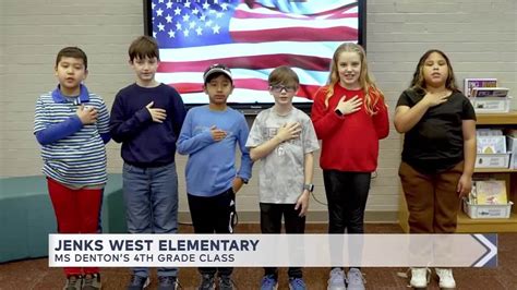 Daily Pledge 4th Grade Class At Jenks West Elementary