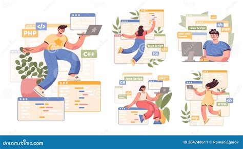 Pc Work Computer Programmer Character People In Internet Industry