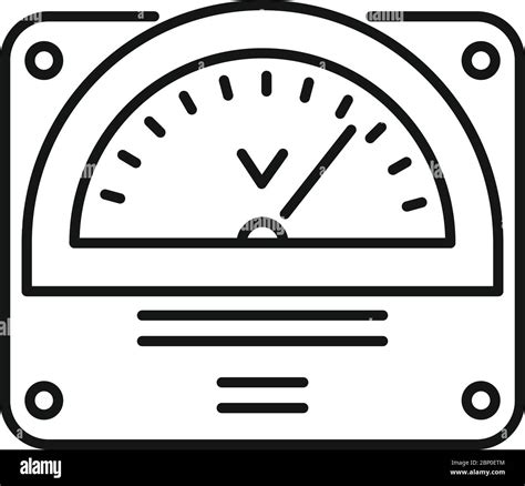 Voltmeter Icon Outline Voltmeter Vector Icon For Web Design Isolated On White Background Stock