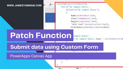 Using Patch Function To Submit Data From A Custom Form In Power Apps Power Platform Tips And