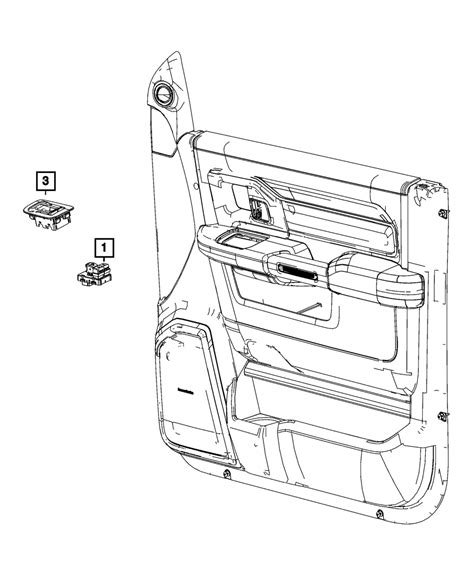 2025 2026 Ram Door Switch And Bezel Assembly Passenger Side 7rk62tx7aa Quirkparts