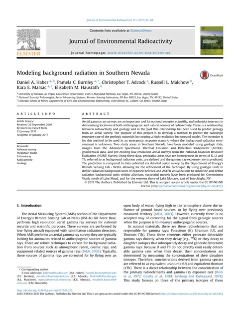 Pdf Monitoring And Descriptive Analysis Of Radon In Relation To