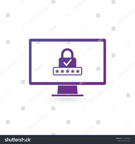 Security Computer Lock Checkmark Icon Password Stock Vector Royalty Free 1272482662 Shutterstock