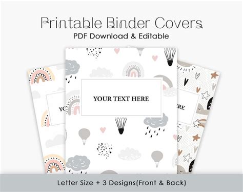 Printable Cute Binder Cover Template Happy Planner Worksheets Library