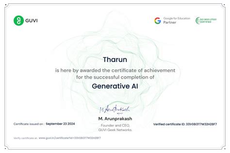 tharun paul on linkedin generativeai guvi artificialintelligence ai machinelearning…