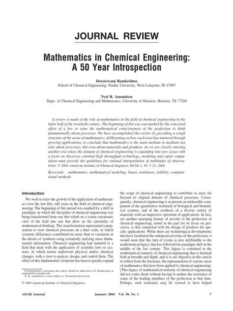 Mathematics In Chemical Engineering Pdf Matrix Mathematics