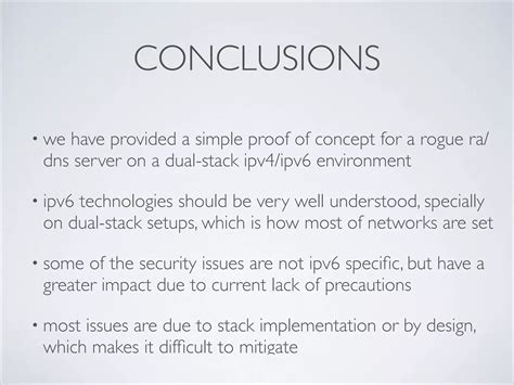 Dual Stack IPv IPv Security Issues A Simple Proof Of Concept PPT