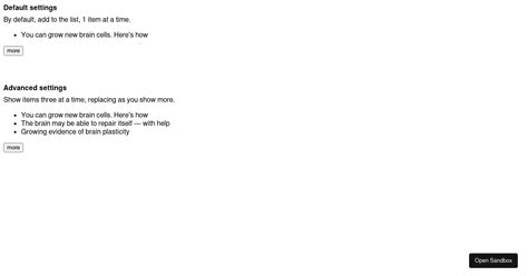 React Show More List Examples Codesandbox