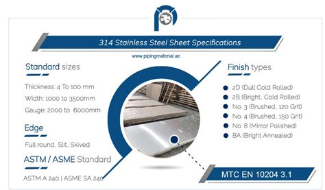 314 Stainless Steel Sheet Ss 314 Plate S31400 Strip Coil Suppliers