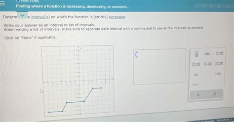 solved functions finding where a function is increasing decreasing or constant determ e